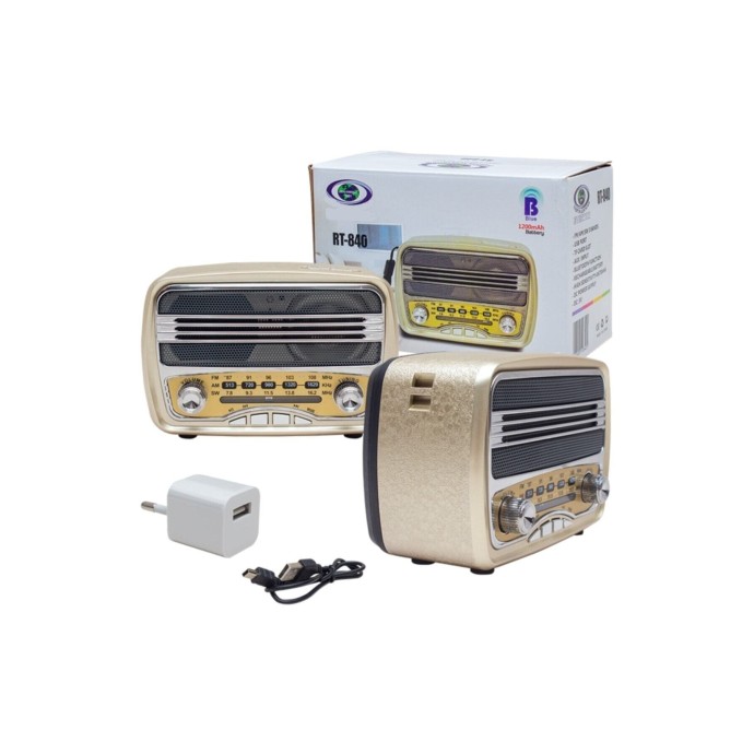 840bt Nostalji Tipi Şarjlı Usb/sd/fm/bluetooth Destekli Radyo - pasajdanal